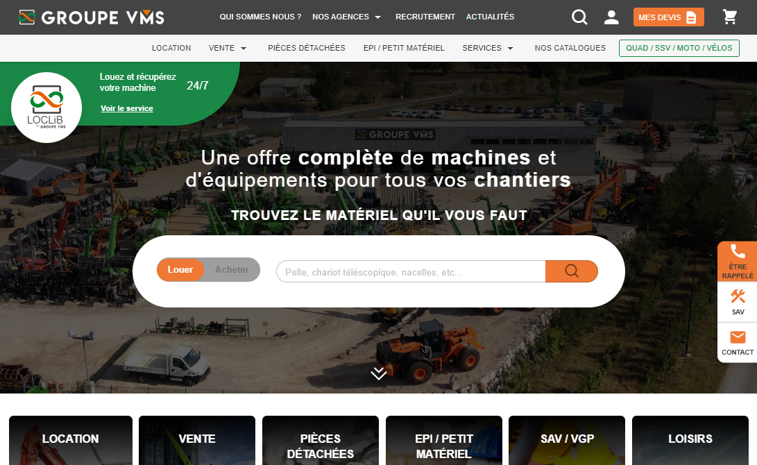 Groupe VMS - Location et vente de matériel de manutention et BTP